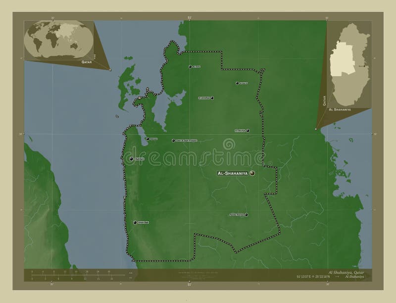 Al Shahaniya, Qatar. Wiki. Labelled Points of Cities Stock Illustration ...