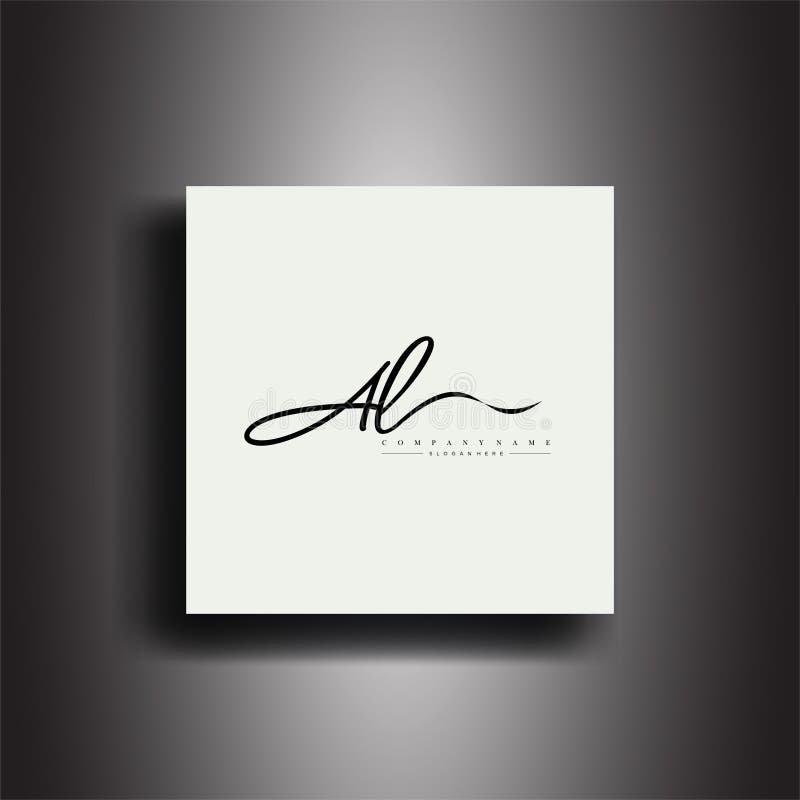 AL Signature Style Monogram.Calligraphic Lettering Icon and Handwriting ...