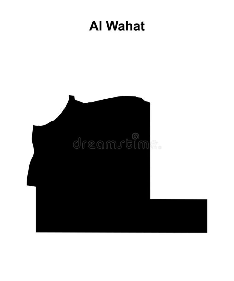 Al Wahat outline map stock illustration. Illustration of outline ...
