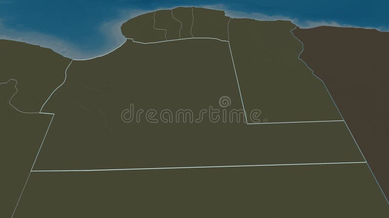 Al Wahat, Libya - Outlined. Administrative Stock Illustration ...