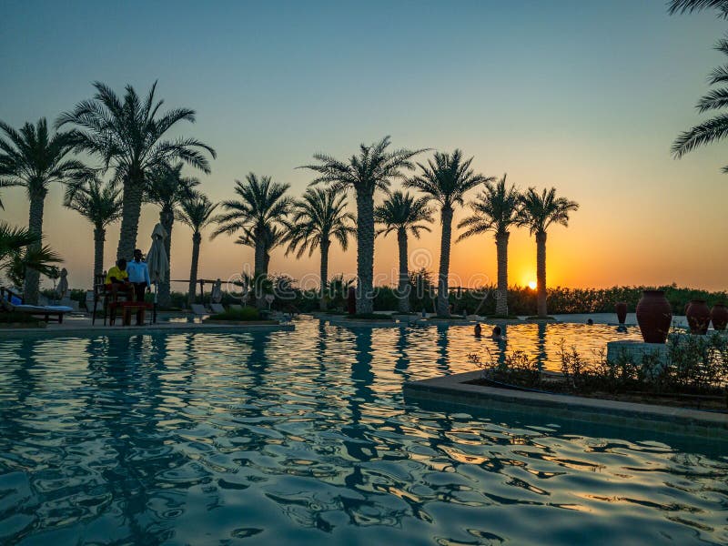 The Al Wathba Desert Resort and Spa Infinity Pool Editorial Image ...