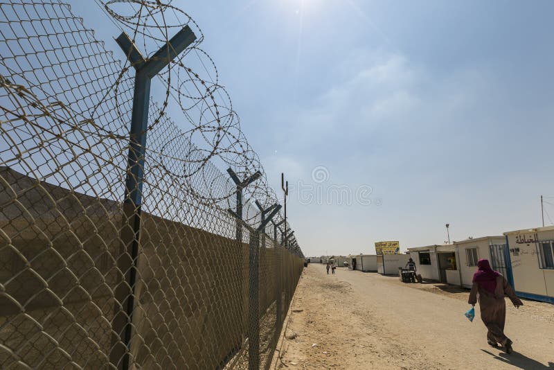 Al Zaatari refugee camp editorial stock photo. Image of zaatari - 56393138