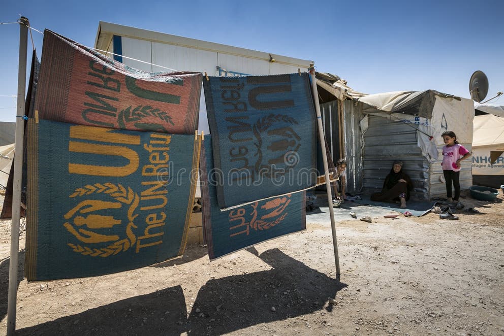 Al Zaatari refugee camp editorial stock image. Image of asylum - 56393879