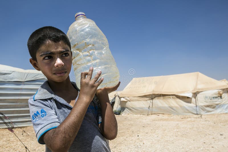 Al Zaatari refugee camp editorial photo. Image of syrian - 56394416