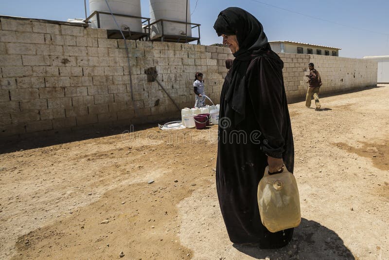 Al Zaatari refugee camp editorial photo. Image of wall - 56393516