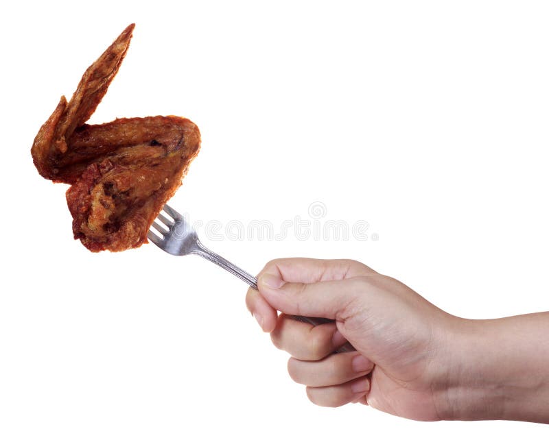 Ala de pollo frita aislada foto de archivo. Imagen de pierna - 30818514