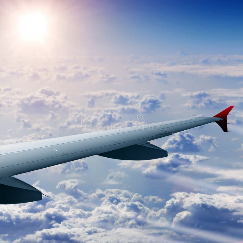 Ala Dell'aeroplano Durante Il Volo Immagine Stock - Immagine di alba ...