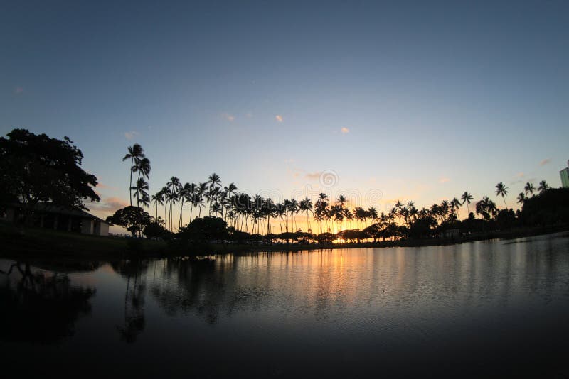 Ala Moana Sunset stock image. Image of city, sunlight - 205472849