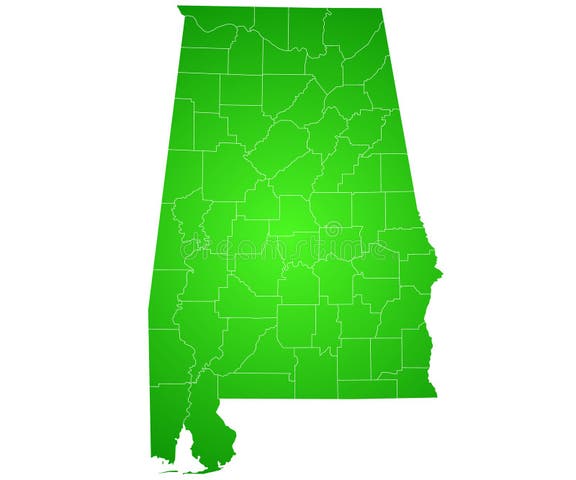 Alabama Administrative Map. Counties on Alabama Map, Blank Map, Empty ...