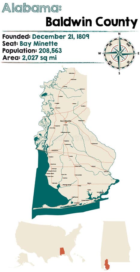 Alabama: Baldwin County ilustración del vector. Ilustración de baldwin ...