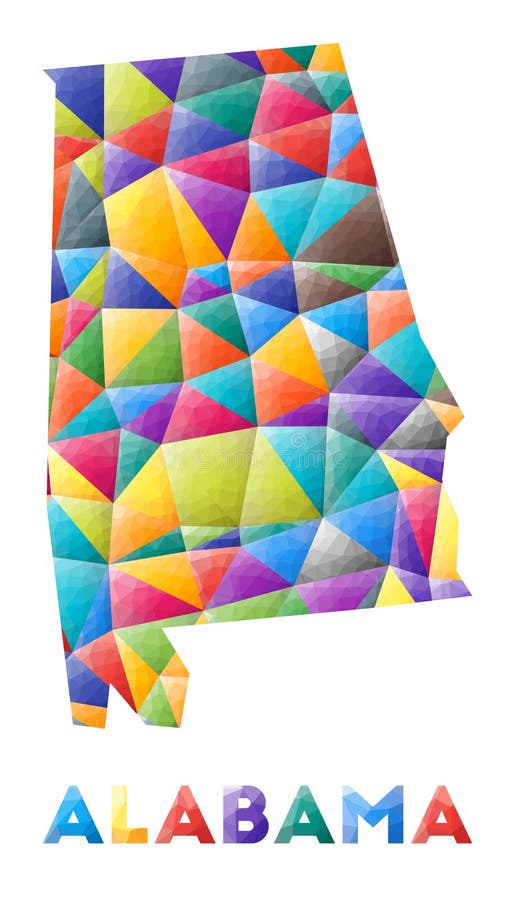 Alabama - Colorful Low Poly Us State Shape. Stock Vector - Illustration ...