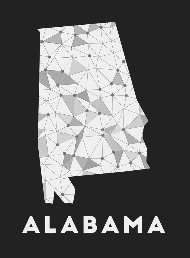 Alabama - Communication Network Map of Us State. Stock Vector ...