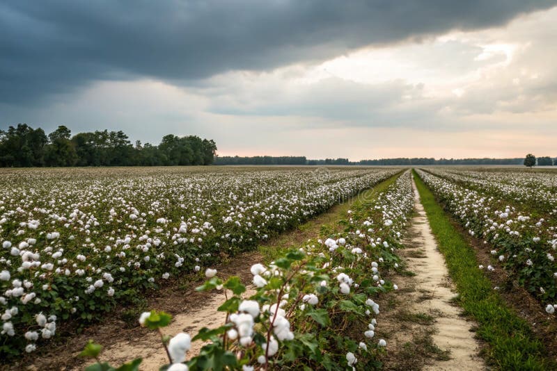 Alabama Cotton Field. Beautiful Cotton Field in Alabama Stock Image ...