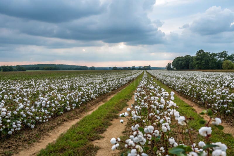 Alabama Cotton Field. Beautiful Cotton Field in Alabama Stock Photo ...