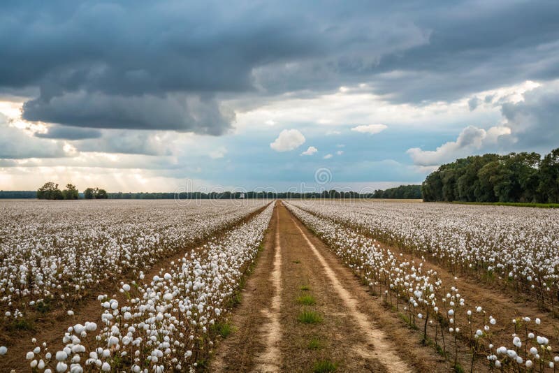 Alabama Cotton Field. Beautiful Cotton Field in Alabama Stock Image ...