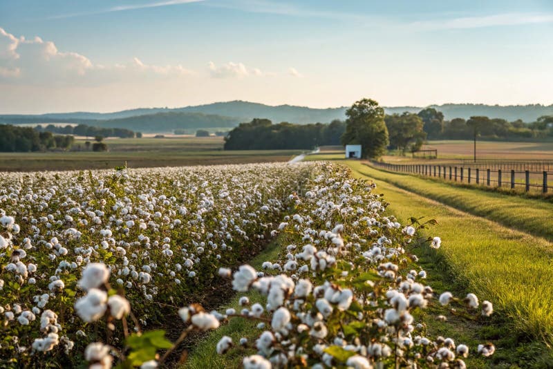 Alabama Cotton Field. Beautiful Cotton Field in Alabama Stock Image ...