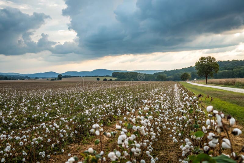 Alabama Cotton Field. Beautiful Cotton Field in Alabama Stock Photo ...