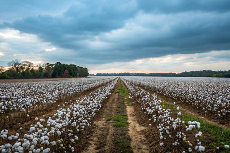 Alabama Cotton Field. Beautiful Cotton Field in Alabama Stock Image ...