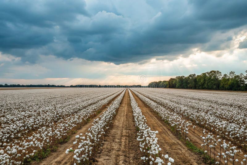Alabama Cotton Field. Beautiful Cotton Field in Alabama Stock Photo ...