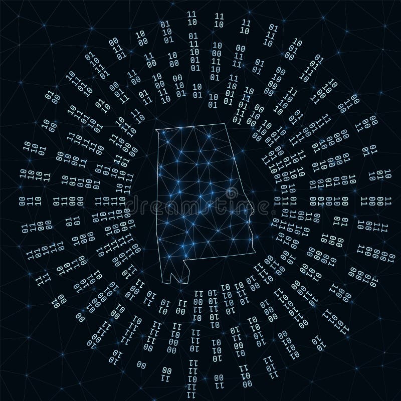 Alabama digital map. stock illustration. Illustration of internet ...
