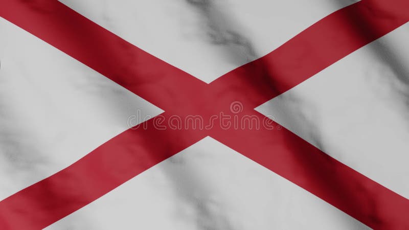 Alabama Flag. AL Flag Fluttering in the Wind. USA Stock Video - Video ...
