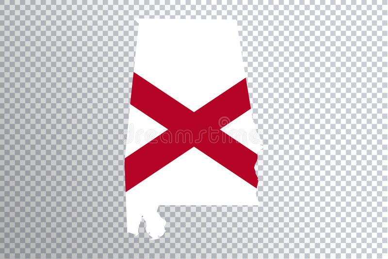 Alabama Flag on Map, Transparent Background Stock Illustration ...