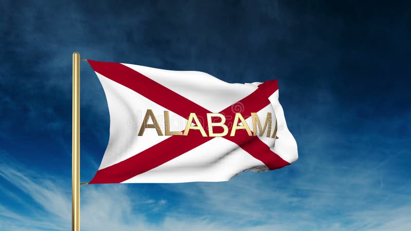 Alabama Flag and Planes. Animation of Planes Flying Over the Flag of ...