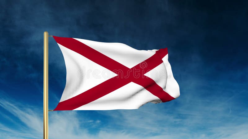 Alabama Flag Slider Style. Waving in the Win with Stock Footage - Video ...