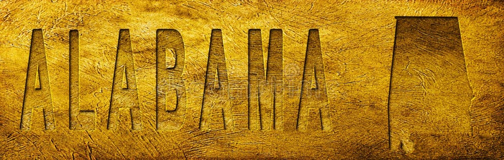 Alabama Grunge Gold Texture Stock Illustration - Illustration of american, north: 379299750