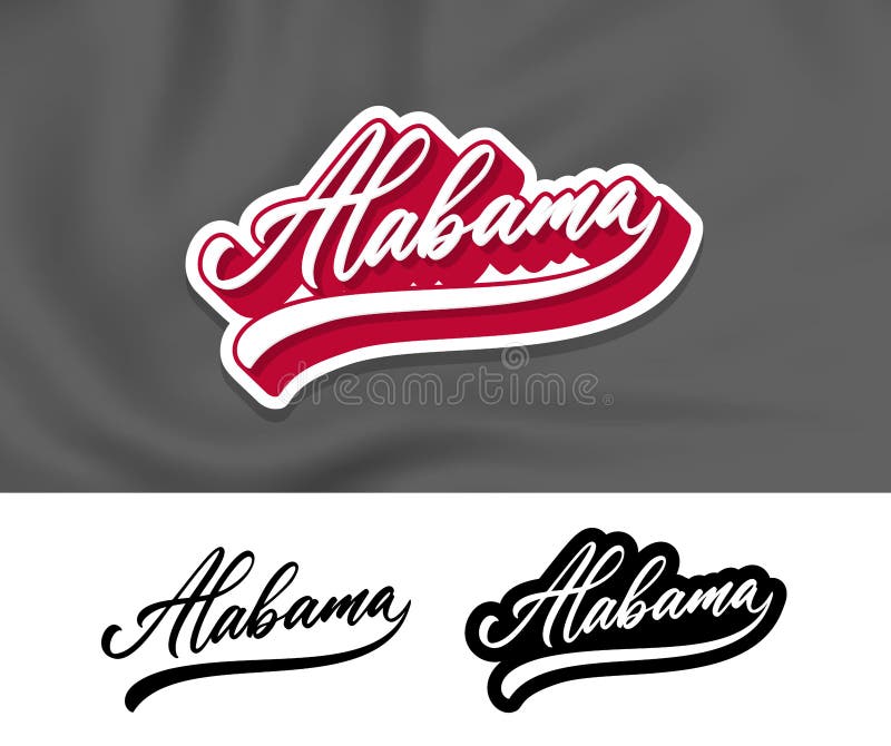 Alabama Hand Lettering Design Stock Vector - Illustration of letter ...