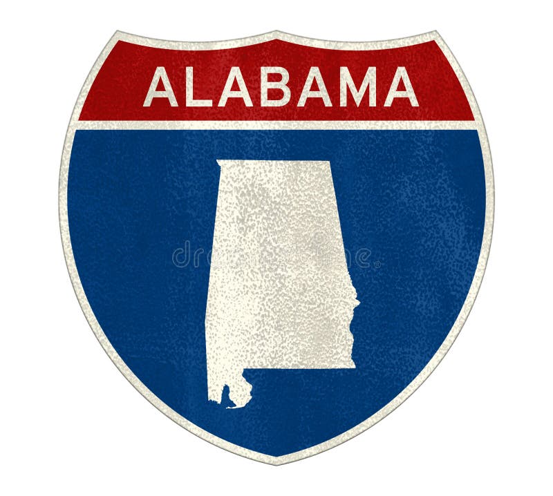 Alabama Interstate Highway Map Stock Illustration - Illustration of ...