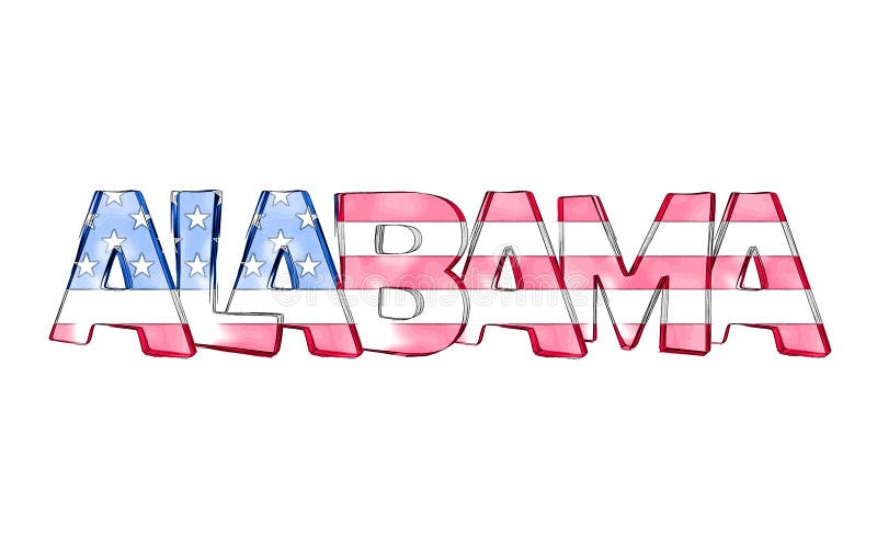 Alabama. Isolated USA State Names Stock Illustration - Illustration of ...