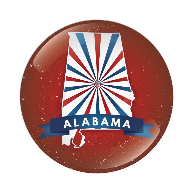 Alabama Map Button. Vector Illustration Decorative Design Stock Vector ...