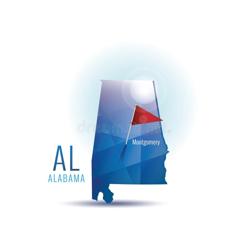 Alabama Map with Capital City. Vector Illustration Decorative Design ...