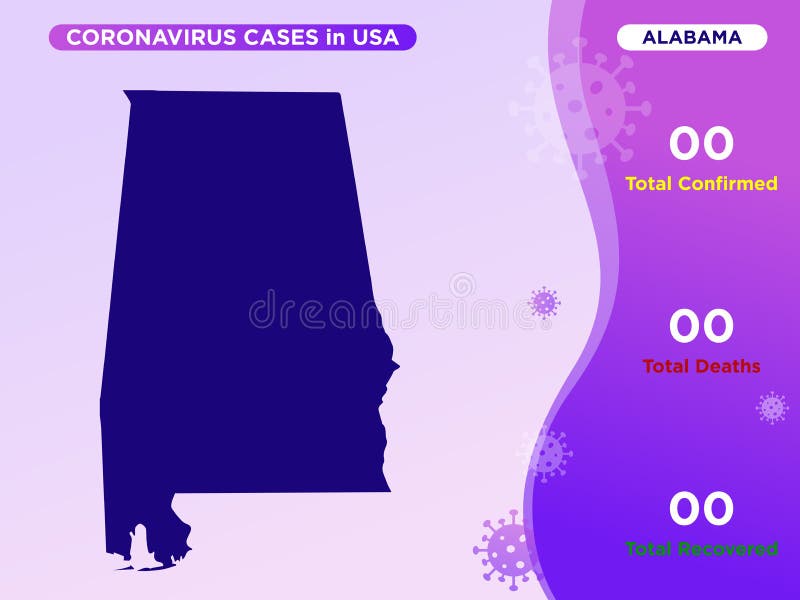 Alabama Map, Corona Virus Infographic Vector Template Stock Vector ...