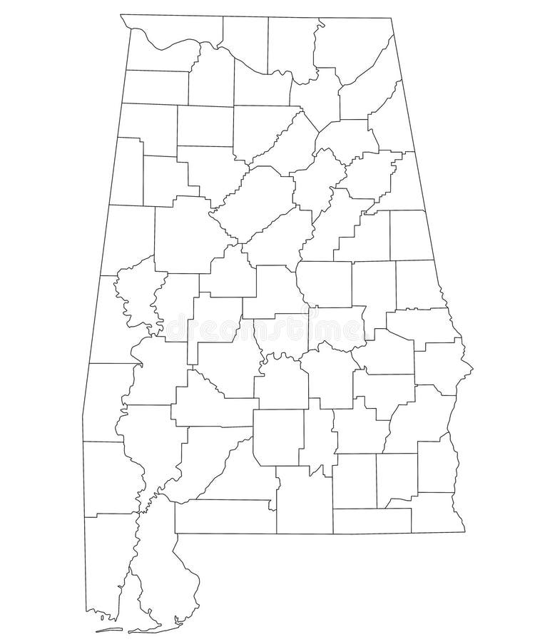 Alabama Map. High Detailed Illustration Map - Outline Alabama State Map ...