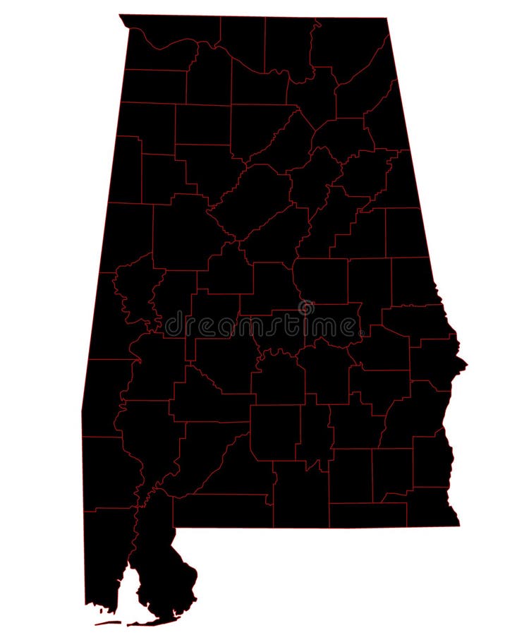 Alabama Map. High Detailed Illustration Map - Outline Alabama State Map ...
