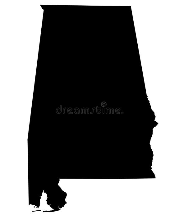 Alabama Map. High Detailed Illustration Map - Solid Alabama State Map ...