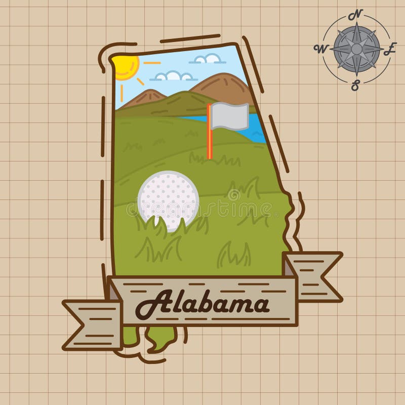 Alabama Map. Vector Illustration Decorative Design Stock Vector ...