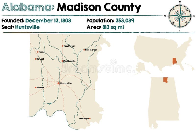 Mapa Del Condado De Alabama Ilustración del Vector - Ilustración de ...