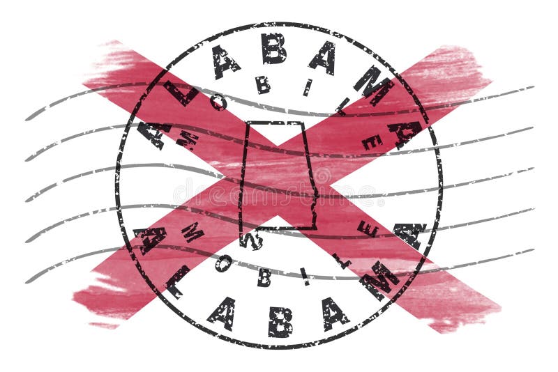 Alabama Mobile Seal Map Design Stock Illustration - Illustration of ...