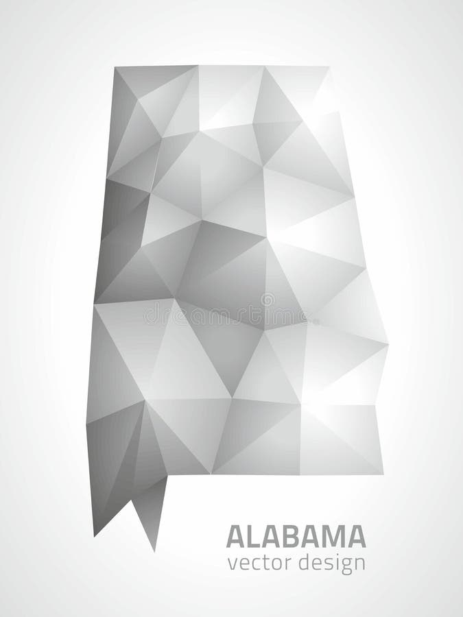 Alabama Mosaic 3d Vector Grey Shadow Modern Perspective Triangle Map ...