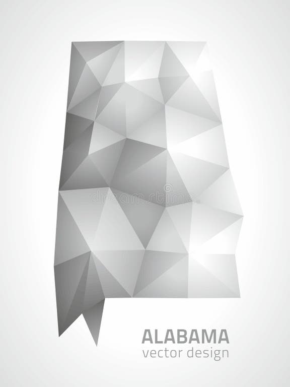 Alabama Mosaic 3d Vector Grey Shadow Modern Perspective Triangle Map ...