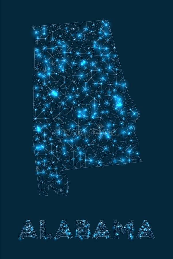 Alabama network map. stock vector. Illustration of bright - 173609553