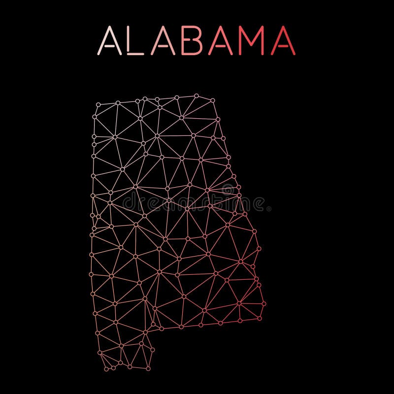 Alabama network map. stock vector. Illustration of communication - 92605388