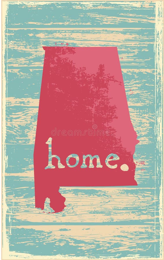 Alabama Nostalgic Rustic Vintage State Vector Sign Stock Vector ...