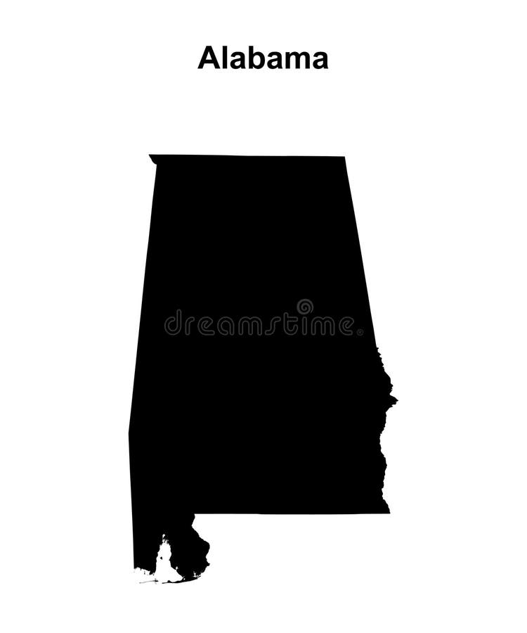Alabama outline map stock vector. Illustration of area - 360687765