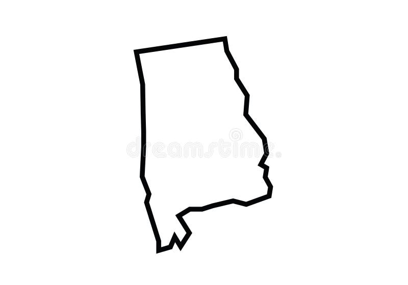 Alabama Outline Map State Shape Stock Vector - Illustration of ...