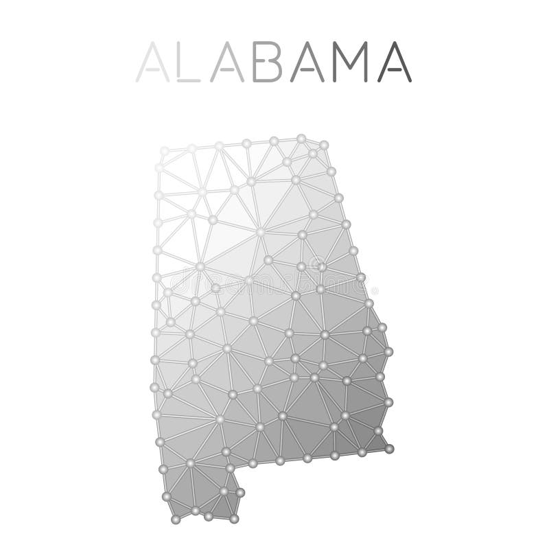 Alabama Polygonal Vector Map. Stock Vector - Illustration of adventure ...