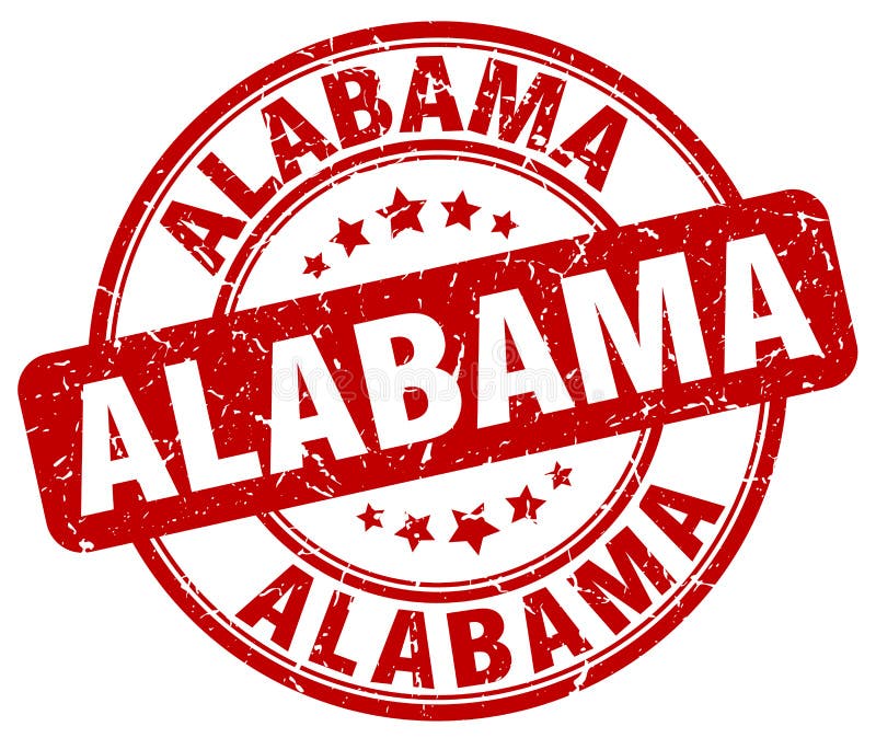 Alabama Red Grunge Round Stamp Stock Vector - Illustration of vector ...